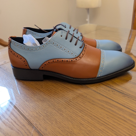 Temu | Shoes | Mens Temu Two Tones Wingtip Shoes Blue Brown Size Us Eu ...